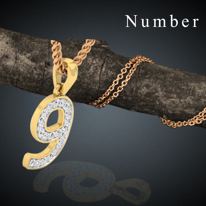 Real Diamond Number Pendants – Diamtrendz.in